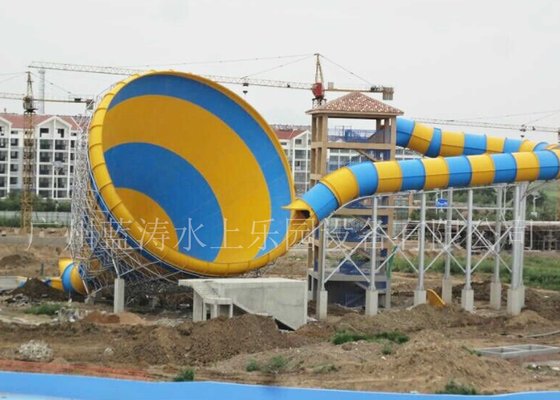 Fiber Glass Steel Pipe Tornado Water Slide / Outdoor Adult Water Slides