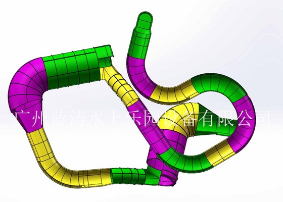 Huge Python Pool Water Slides / 19m Height Amusement Water Rides