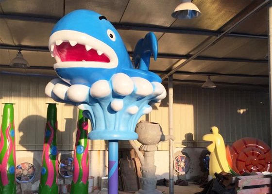 Blue Whale Fiberglass Toddler Water Toys Park Spray Holiday Resort