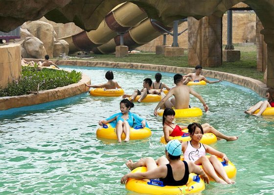 Outdoor Water Park Swimming Pool Lazy River With Wave Making Machine