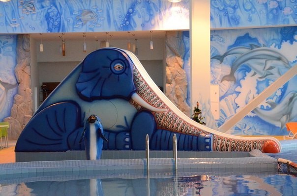 Adult Little Tikes Water Slide Theme Blue Fiberglass Park Use