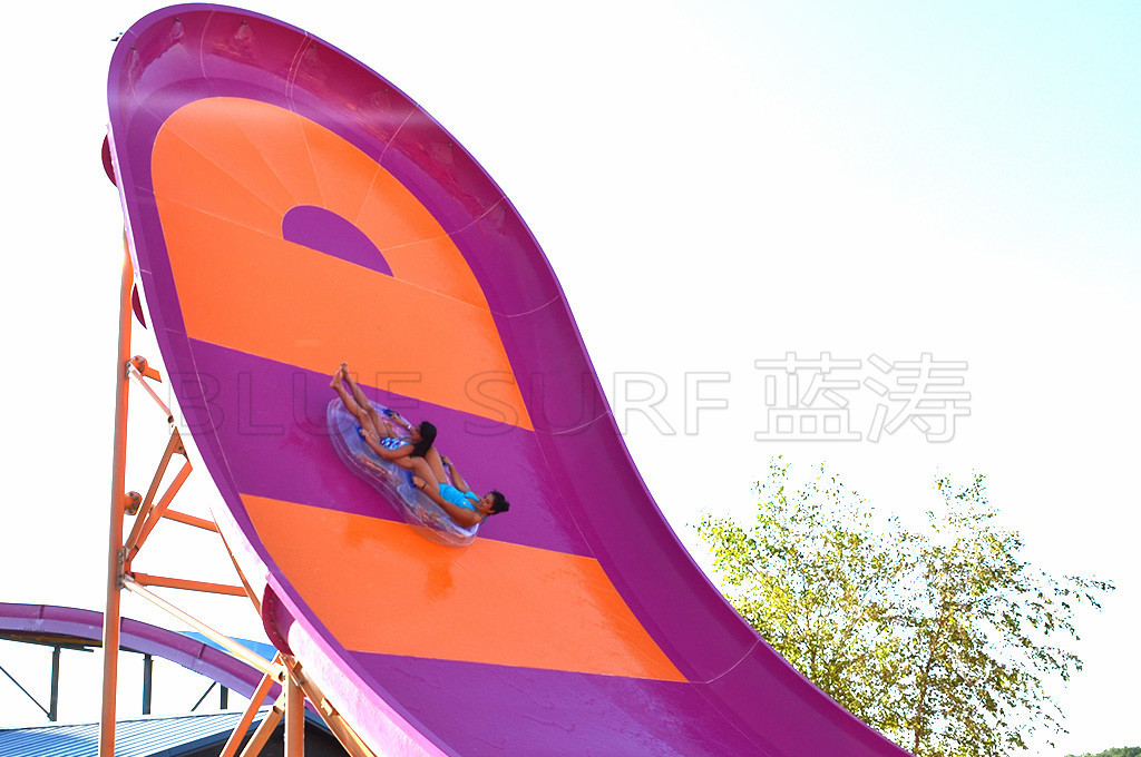 Thrilling Fiberglass Water Slides Family Raft Ride Boomerango Slide