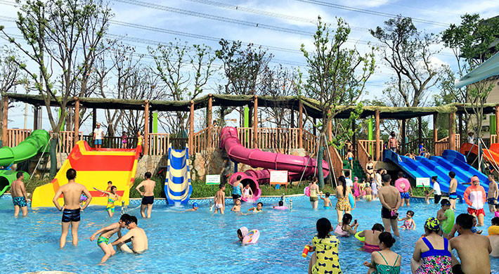 4 Line 6 Meter Height Kid Water Slides Water Park Fiberglass Yellow Water Slides