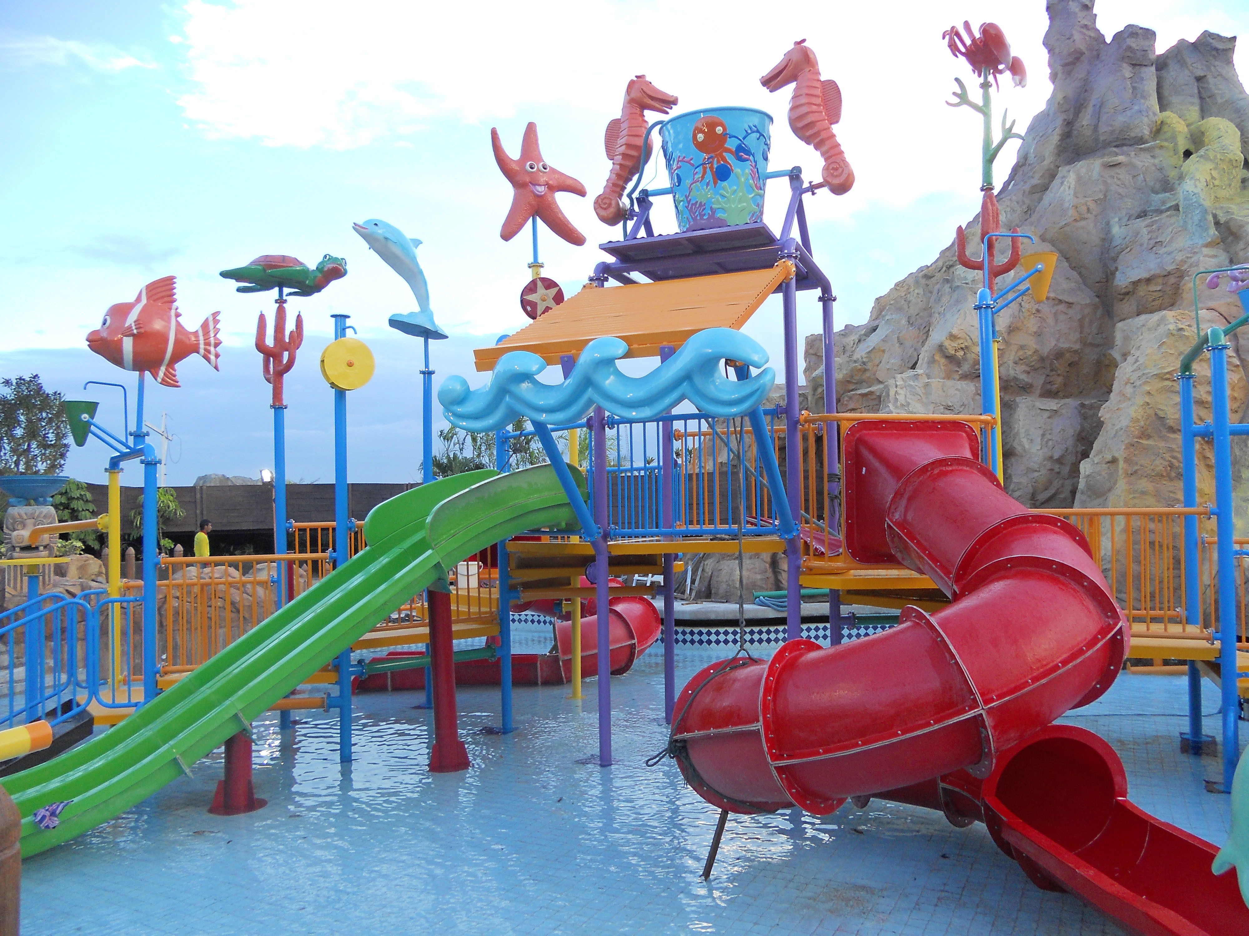 Comfortable Safe Aqua Park Design With Stainless Steel Fastener / Fiberglass Flume