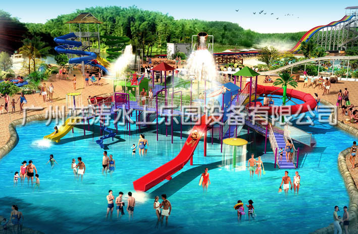 Sea Style Water Playground Equipments With Spiral Water Slide