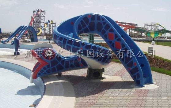 Snake Fiberglass Water Slide , Kid Cartoon Water Slides Water Entertainment