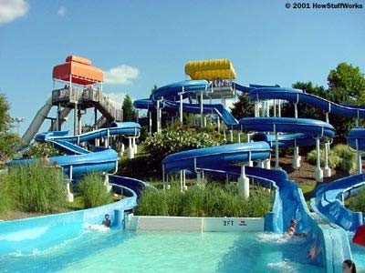 Huge Outdoor Toddler Fiberglass Water Slide , Open Spiral Slide 5 Rider