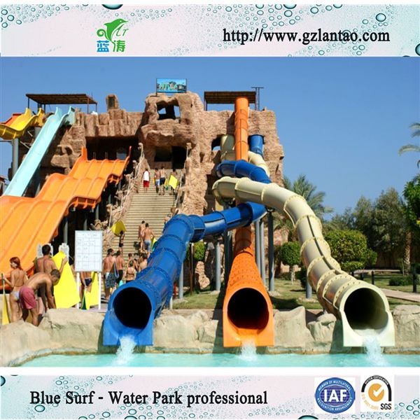 Adult Water Park Equipments , Water Playground With Fiberglass Water Slides