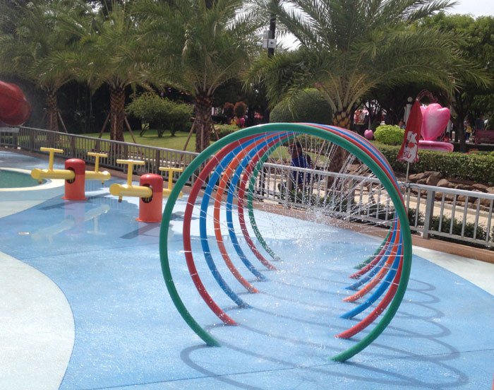 Kids Recreation Water See-Saw And Rainbow Gallery Playground Spray Park Equipment