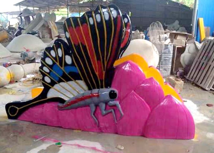 Butterfly Style Pool Small Water Slide Children Fiber Glass Water Toys