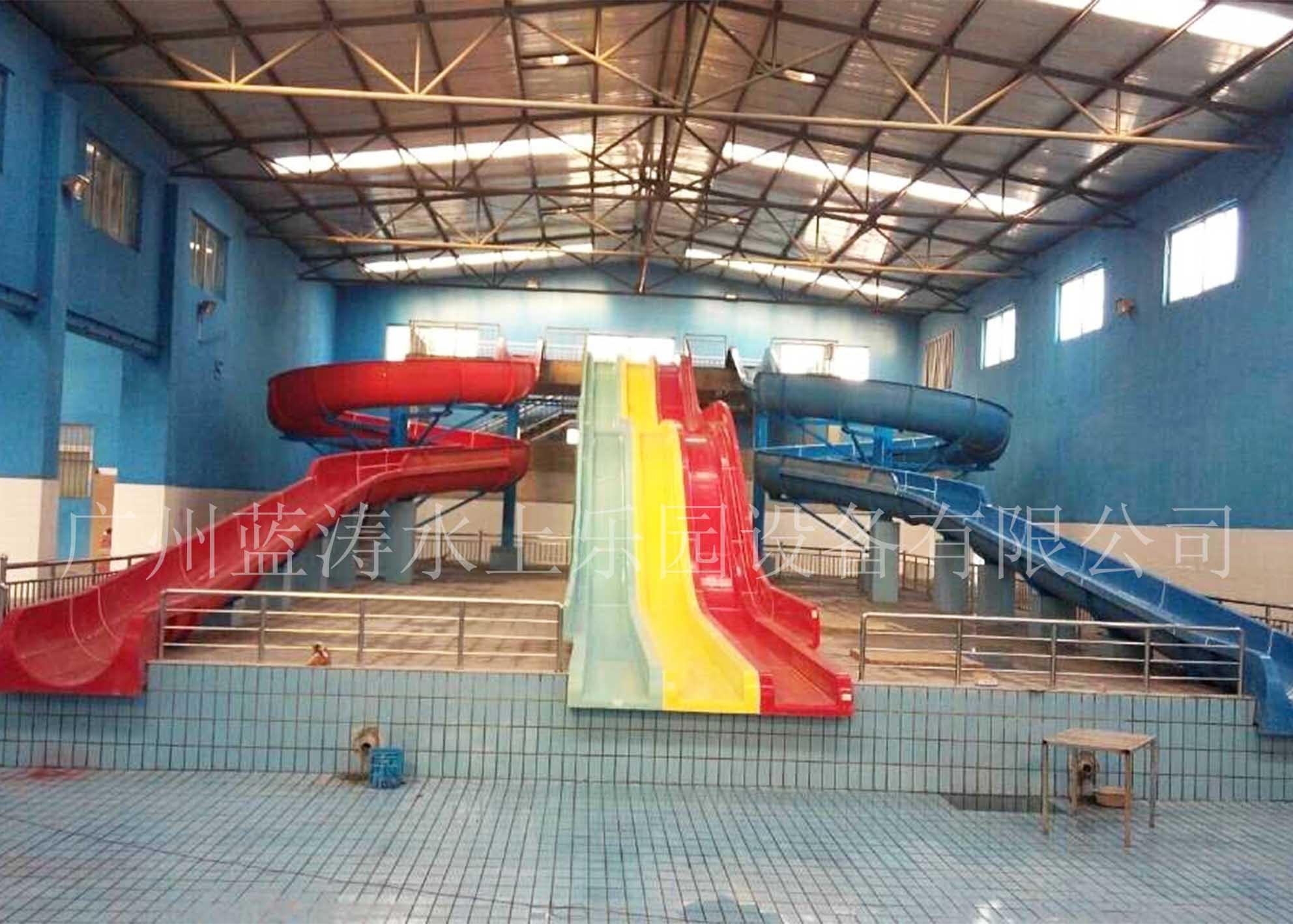 Indoor Combination Kid Water Slides With Open Spiral / Rainbow Slide