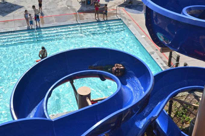 Combination Of Slides Fiberglass Water Slides Caliber Blue CE