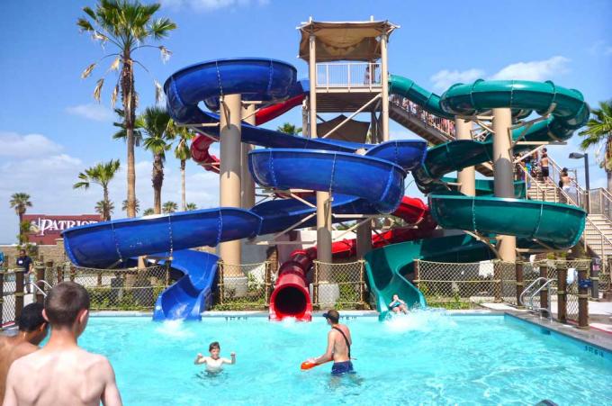 Combination Of Slides Fiberglass Water Slides Caliber Blue CE