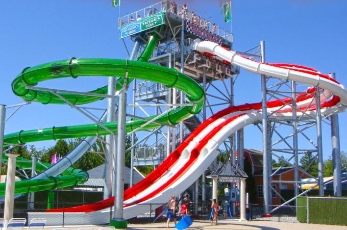High - Speed Little Tikes Water Slide For Holiday Resort Green