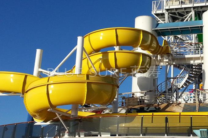 Yellow / Green Fiber Galss Tube Raft For Double People Playing Two Lines