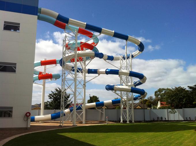 Customized Adult / Kids Fiberglass Water Slides 15 - 20 M Platform Height