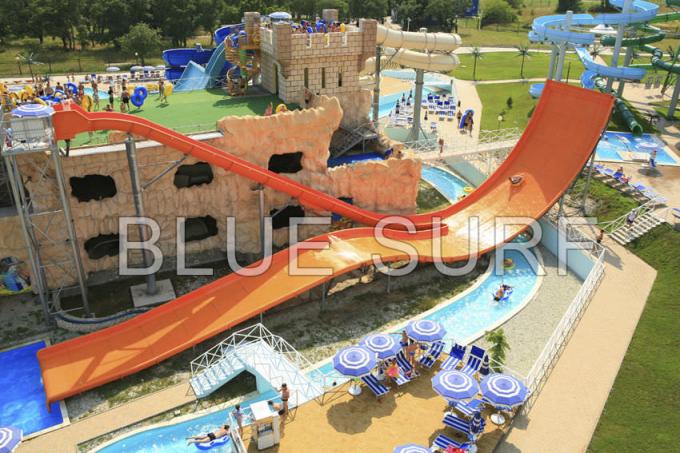 Durable Fiberglass Boomerang Big Water Slides For Adult Water Park Equipment