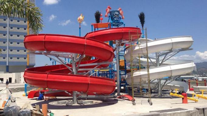 Customized Philippines Water Park Project With 3500 M2 Galvanized Carbon Steel
