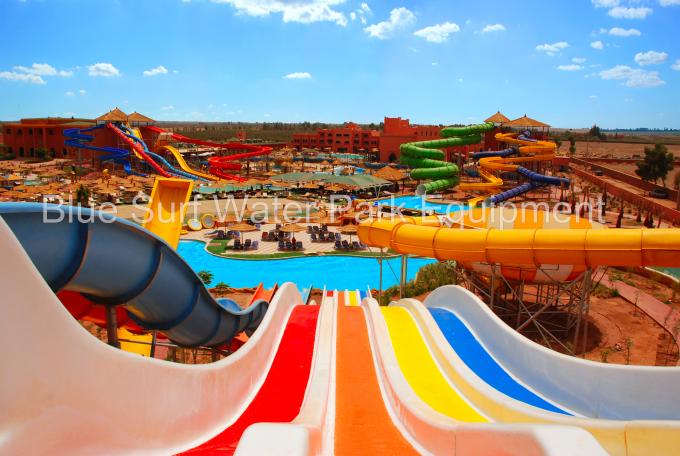 Customized Combination  Open  Rainbow Super Bowl Fiberglass Water Slide Spiral Slide