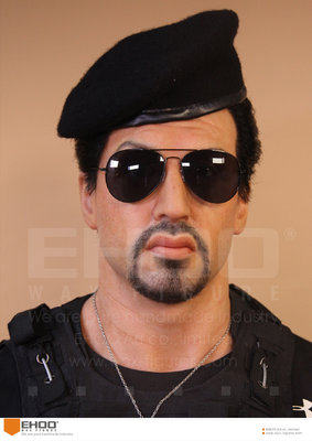 Figuras de cera de encargo de la celebridad de Hollywood vida como la estatua de la cera de Stallone en existencia