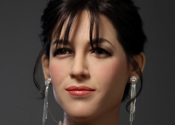 Resin Western Lady Sculpture Celebrity Wax Statues Of Sophie Marceau For Museum