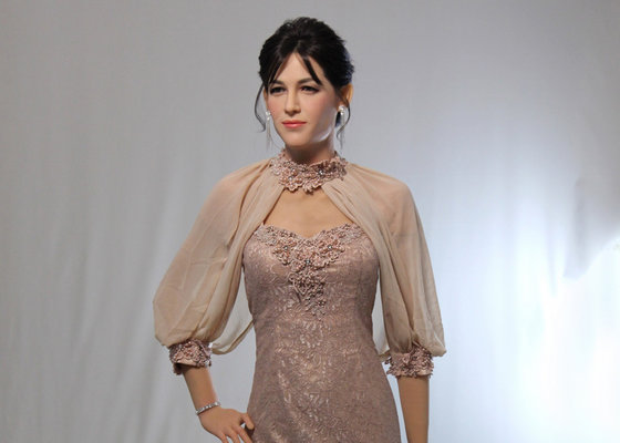 Resin Western Lady Sculpture Celebrity Wax Statues Of Sophie Marceau For Museum