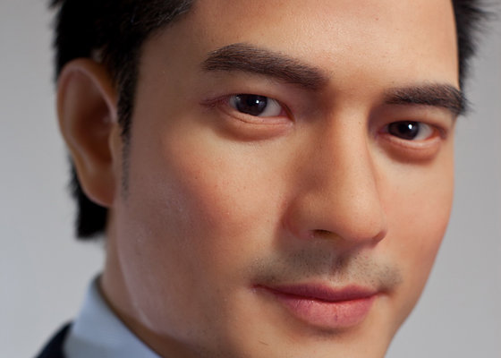 Figura de cera humana de la figura de cera de la resina de silicón de la galería de Aaron Kwok
