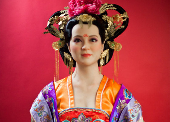 Sexy Girl Museum Wax Figures Of Tang Dynasty / Realistic Wax Sculptures
