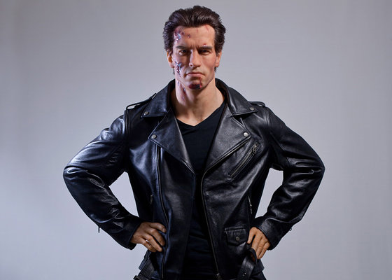 Life Size Silicone & Fiberglass Movie Waxwork Arnold Schwarzenegger Wax Figure
