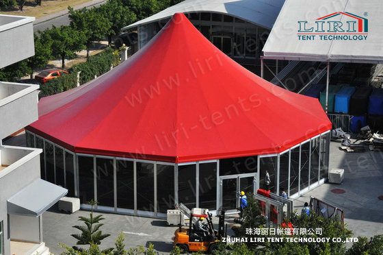 Aluminum High Peak Multi sides Luxury Wedding Tents With Glass ABS Walls