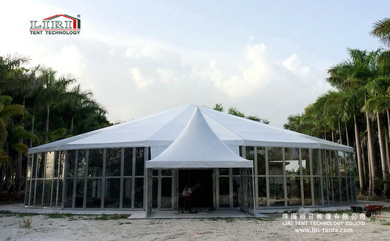 Aluminum High Peak Multi sides Luxury Wedding Tents With Glass ABS Walls