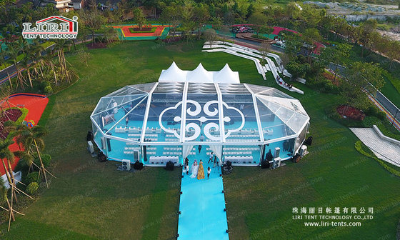 Outdoor Transparent PVC Cover Aluminum Frame Mixed Tent With Multi-side Ends For Events