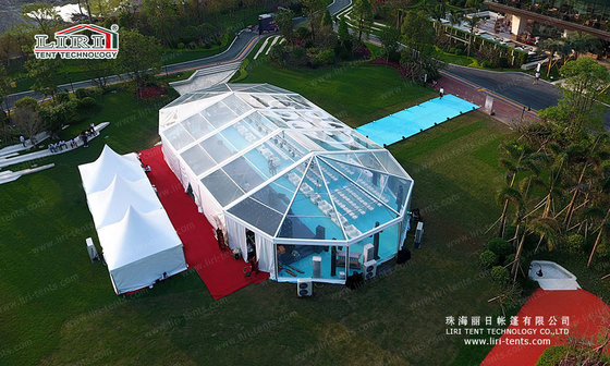 Outdoor Transparent PVC Cover Aluminum Frame Mixed Tent With Multi-side Ends For Events