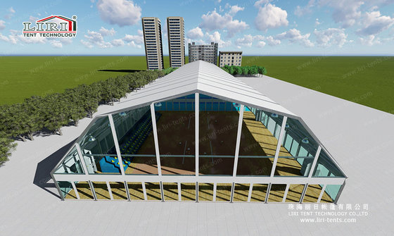Waterproof PVC Roof Outdoor Exhibition Tents Marquee with Tempering Glass Sides