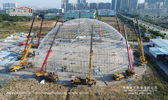 60m outdoor Geodesic Dome Tents With Transparent Pvc for F1 Event