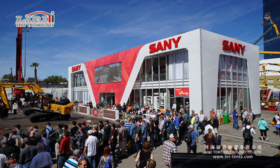 Fire Retardant Removable Thermo Roof Cube Double Decker Tents With Sany Sign Advertising