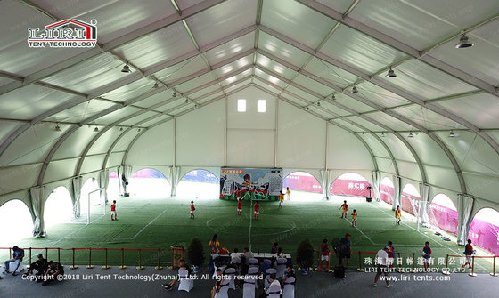 Movable White PVC Aluminum Expo TFS Curved Tent 40m Clear Span with Air Conditioner