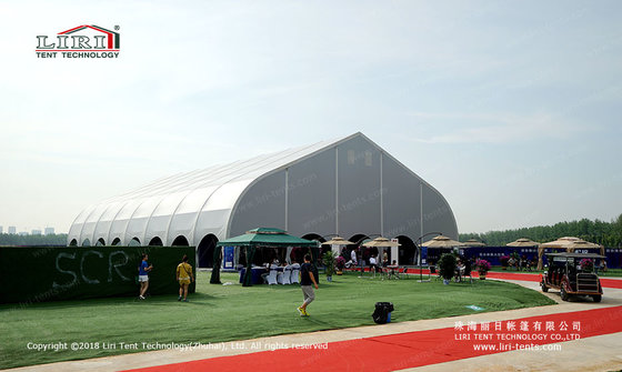 Movable White PVC Aluminum Expo TFS Curved Tent 40m Clear Span with Air Conditioner