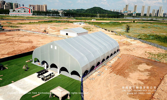 Movable White PVC Aluminum Expo TFS Curved Tent 40m Clear Span with Air Conditioner