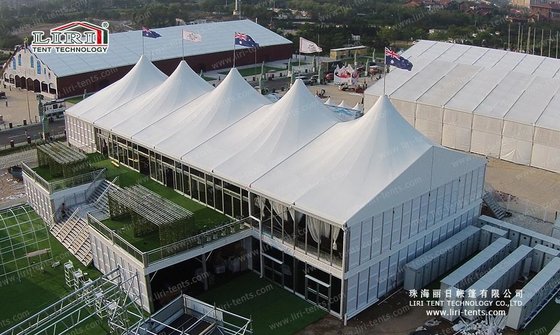 White Fire Retardant 10X 10m Aluminum Double Decker Tents Meeting Room, Temporay Office for Sale