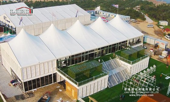 White Fire Retardant 10X 10m Aluminum Double Decker Tents Meeting Room, Temporay Office for Sale