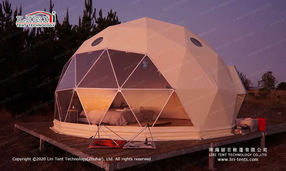 Diameter 6m Geodesic Dome Glamping Tent for 5 star hotel
