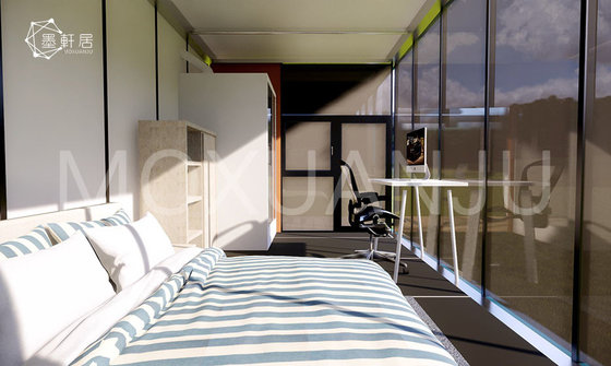 8m Outdoor Modular Box Structure tent with Glass Wall for Glamping Hotel