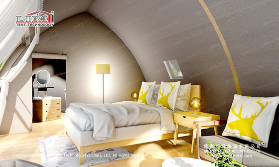 Aluminum frame 4x11.5m shell shape tent for 2-4 people capacity hotel