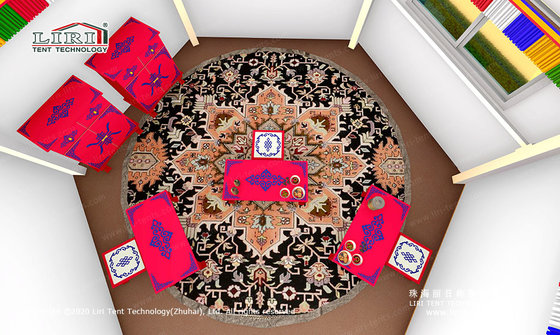 8M Round top Yurt Tent with printing for Glamping Hotel