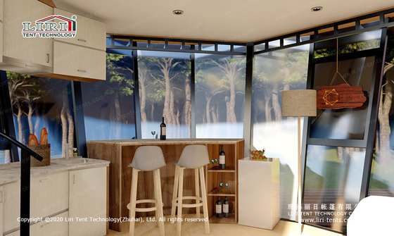 6M diameter hot ballon glamping tent with glass wall for outdoor hotel