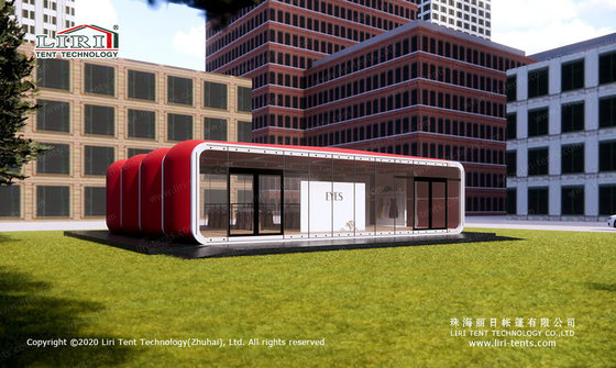 Diameter 12m Modular box with red color for Outdoor Coffee Shop