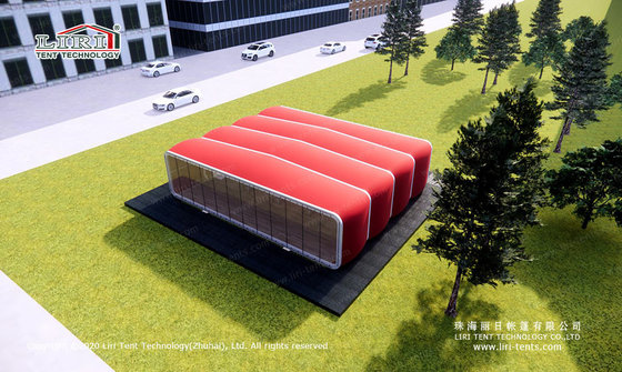 Diameter 12m Modular box with red color for Outdoor Coffee Shop