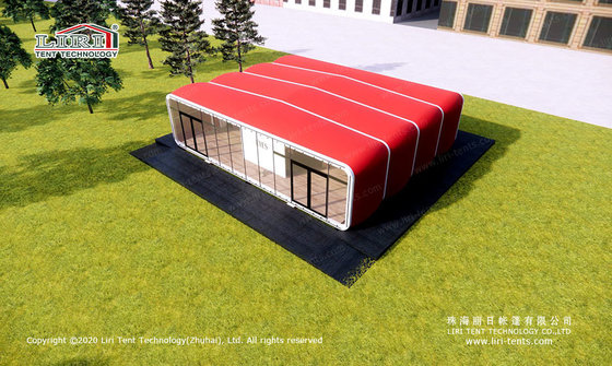 Diameter 12m Modular box with red color for Outdoor Coffee Shop