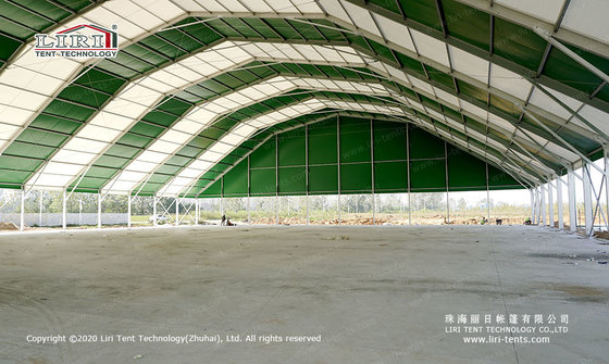 50x65m polygon tent with white and green color for Sport Court